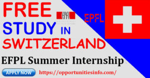 EPFL Summer Internship 2026 in Switzerland [Fully Funded] | APPLY ONLINE