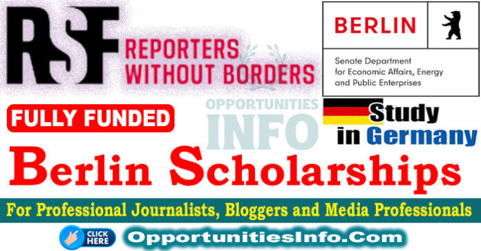 Reporters Without Borders Berlin Fellowship Program in Germany 2026 ...